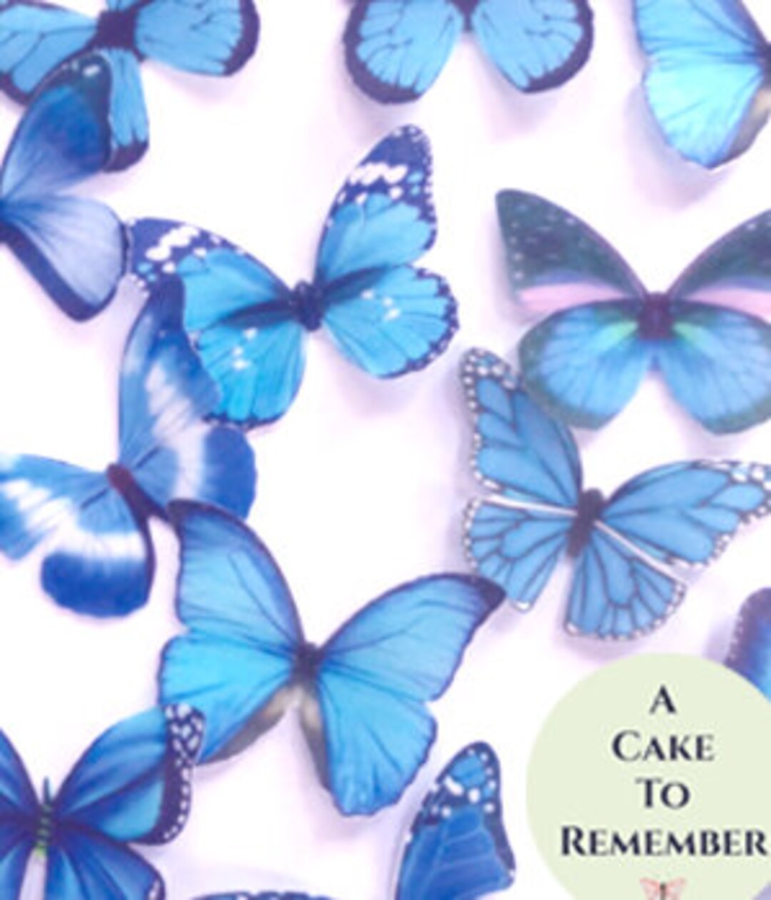 Ships Fast 12 Budget Blue Edible Butterflies, About 2 Across. Random ...