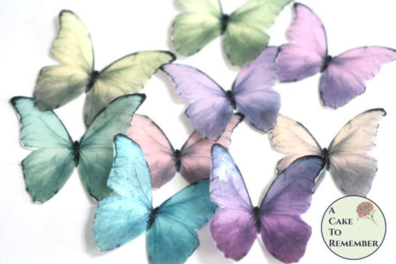 Edible Butterflies 12 Wafer Paper Rainbow Butterflies Wedding Etsy