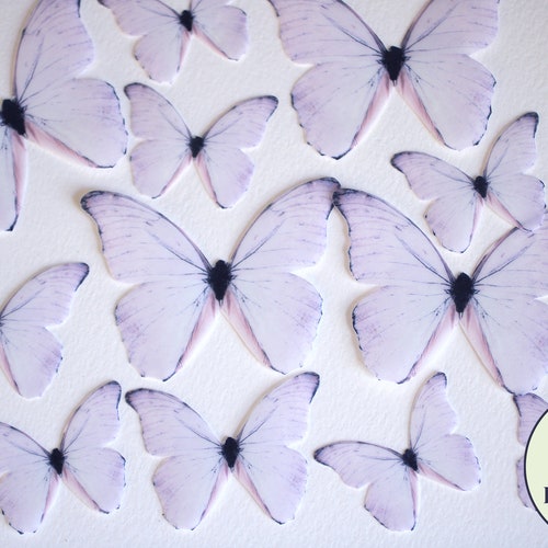 Edible Wafer Paper Rainbow Butterflies For Cake Cupcake Etsy