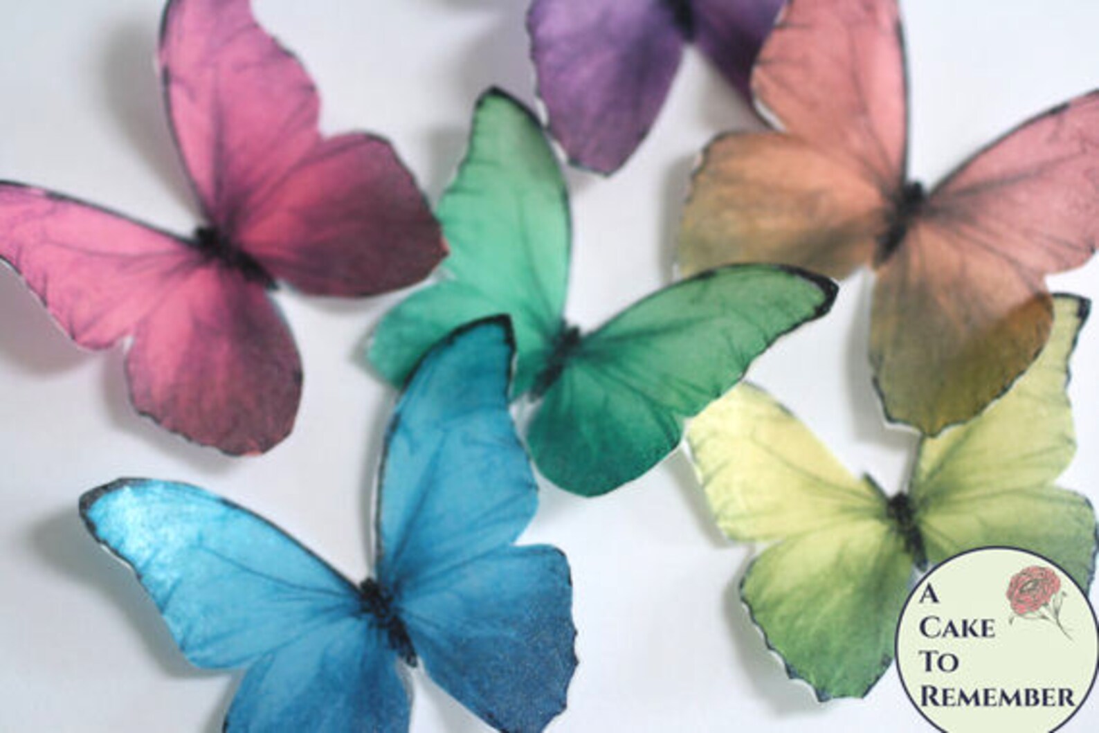 Edible Butterflies 12 Wafer Paper Rainbow Butterflies Wedding Etsy