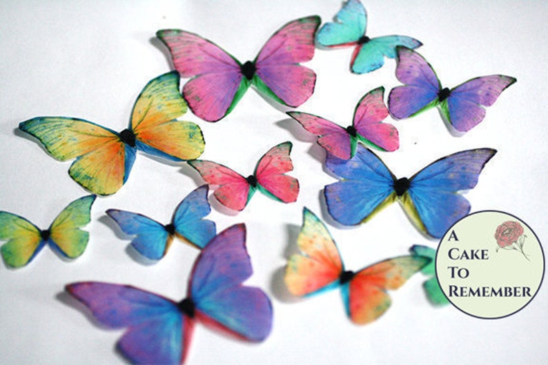Red Edible Butterflies 12 Wafer Paper Butterflies Set For Etsy