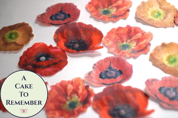 Edible Red Flowers 12 Wafer Paper Flowers for Cake Decorating - Etsy