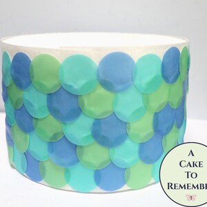 Green Blue and Teal Edible Mermaid Scale Cake Decorations, 160 1 Wafer ...