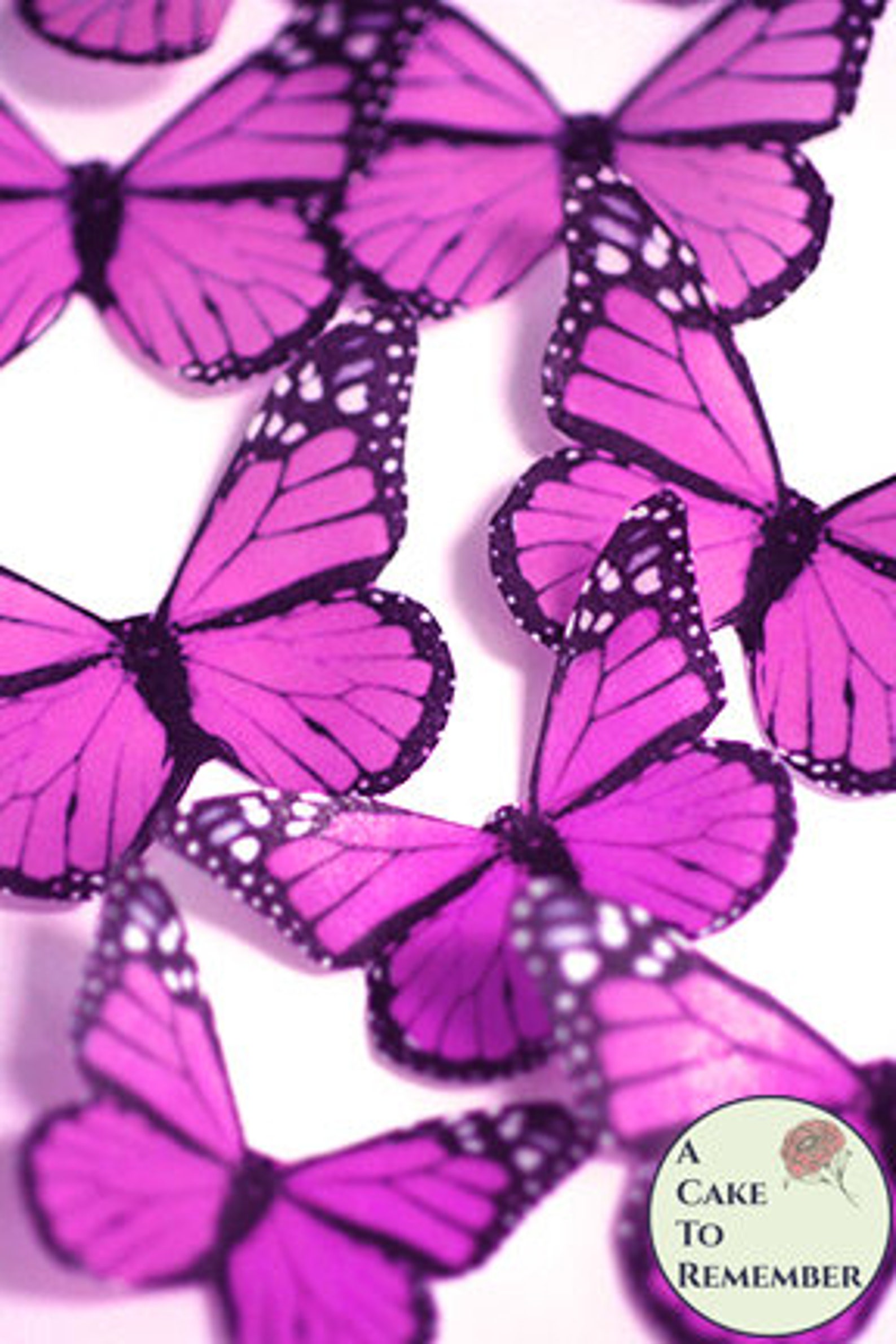 Pink Edible Butterflies 12 Wafer Paper Monarch Butterflies Etsy