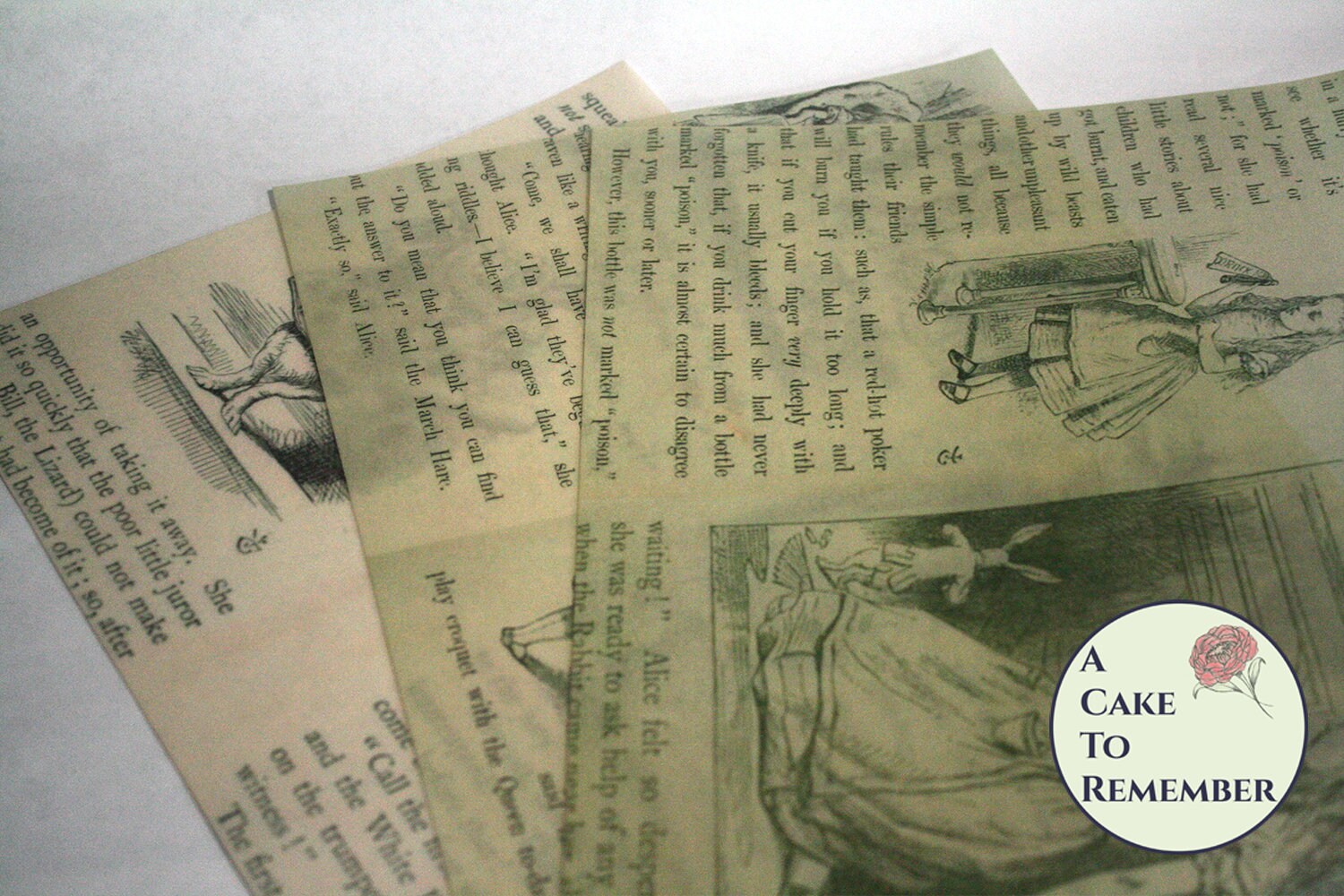 3 full sheets wafer paper Alice's Adventures in Wonderland | Etsy