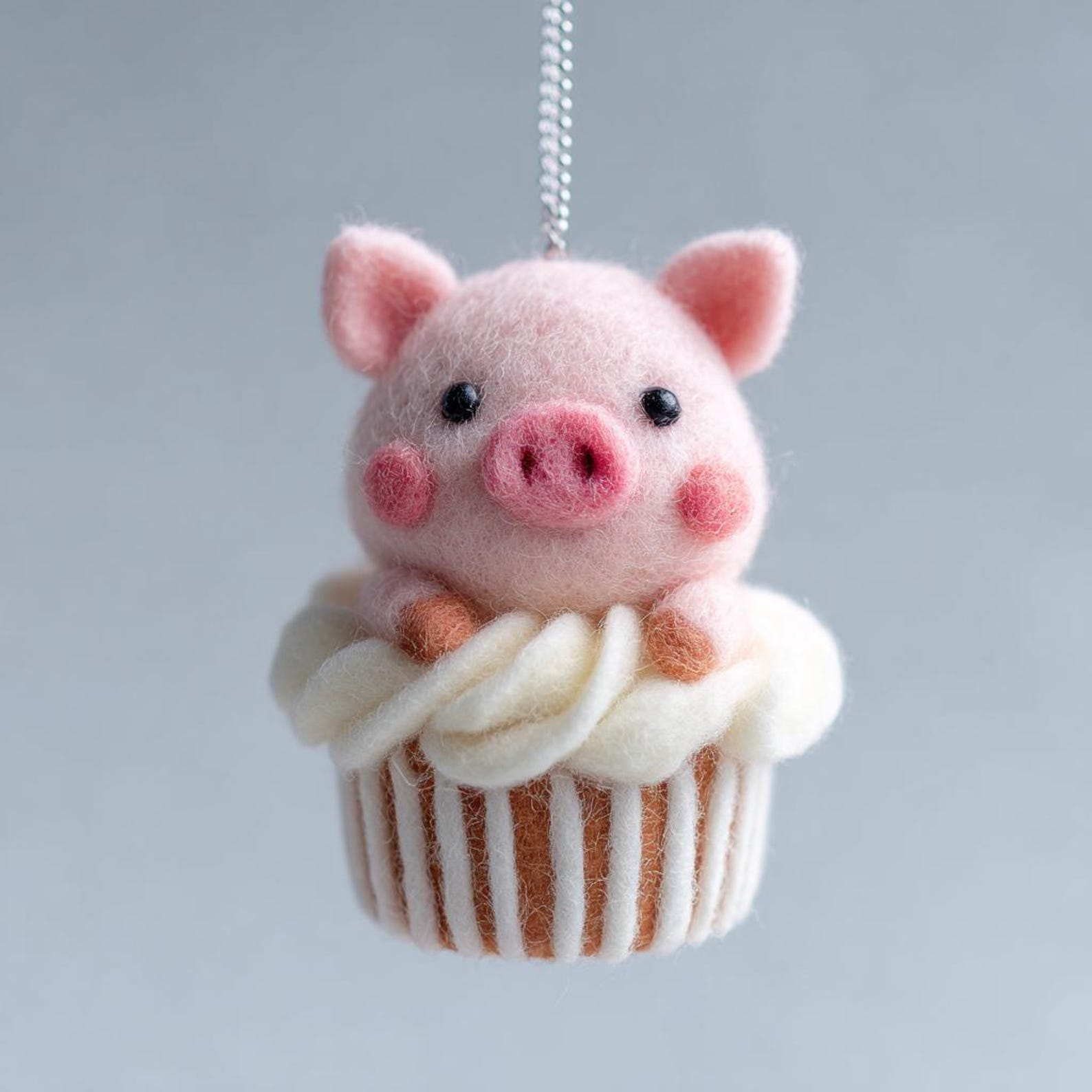 Natural Wool Needle Felted Pink Pig Ornament, 8cm Height - Etsy