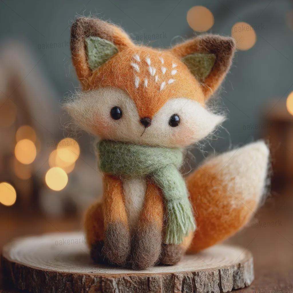 Natural Wool Needle Felted Fox Figurine Animal Sculpture, 8cm Height - Etsy