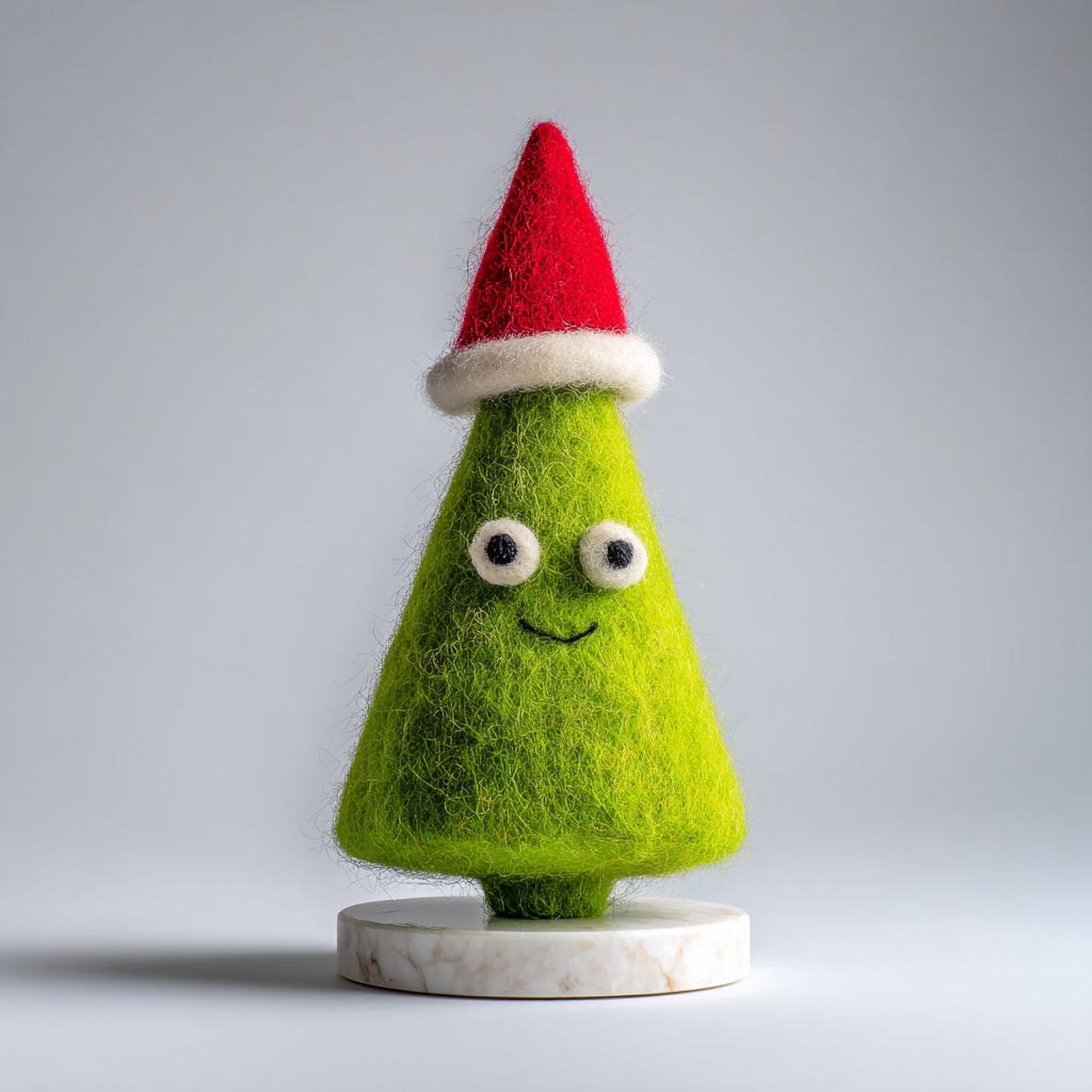 Needle Felted Christmas Tree, Whimsical Wool Figurine, Holiday Tabletop ...