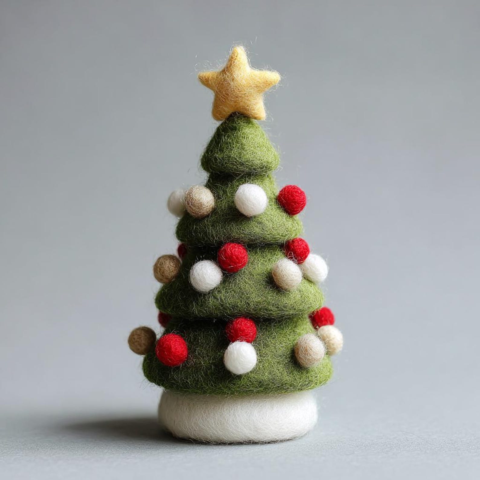 Needle Felted Christmas Tree, Whimsical Wool Figurine, Holiday Tabletop ...