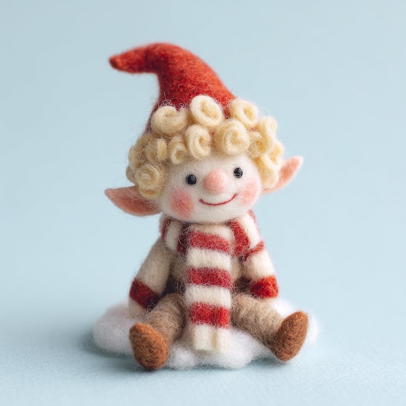 Natural Wool Needle Felted Forest Wichtel Elf Figurine, 8cm Height - Etsy