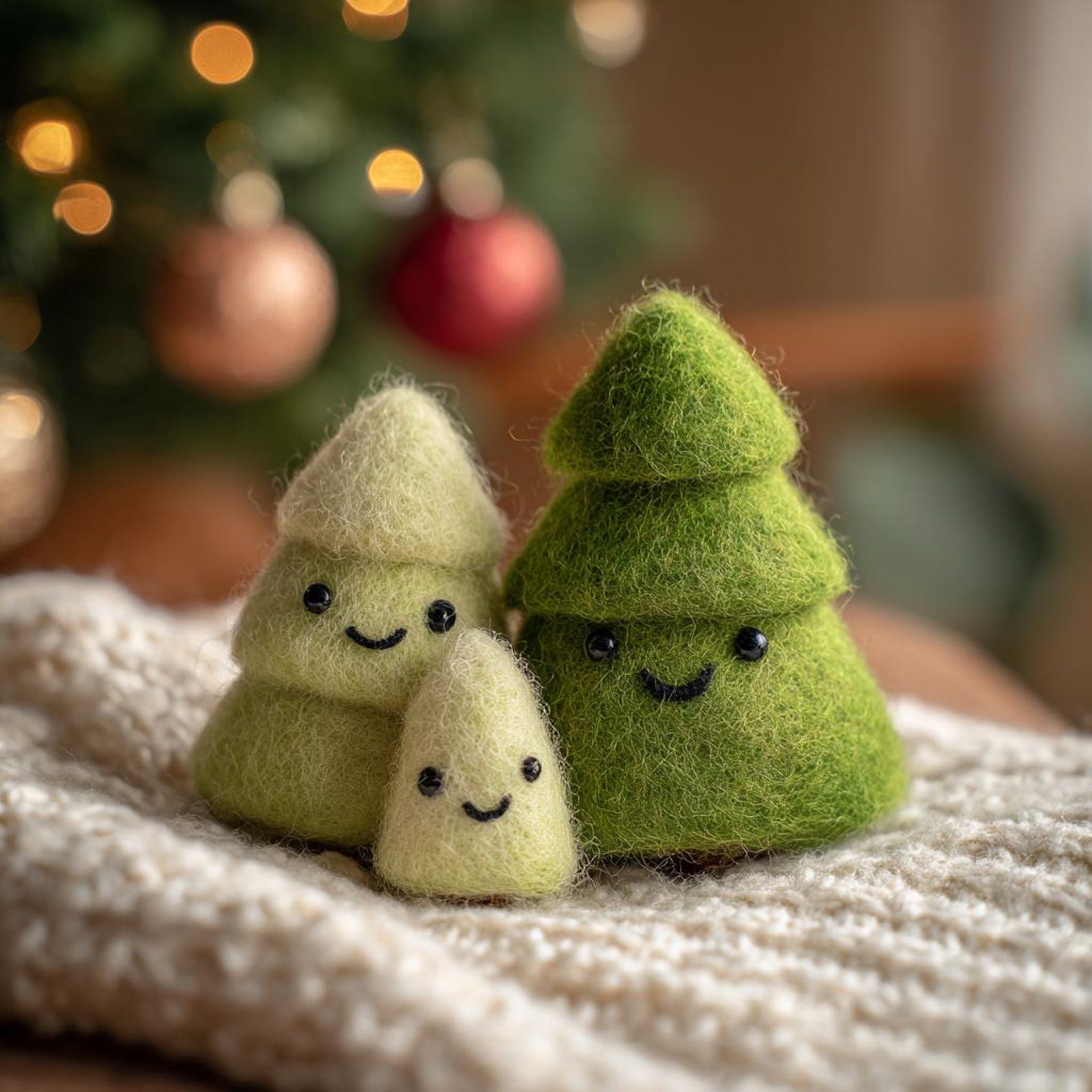 Needle Felted Christmas Tree, Whimsical Wool Figurine, Holiday Tabletop ...