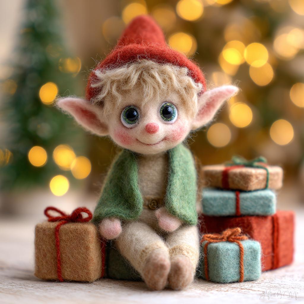 Natural Wool Needle Felted Forest Wichtel Elf Figurine, 8cm Height - Etsy