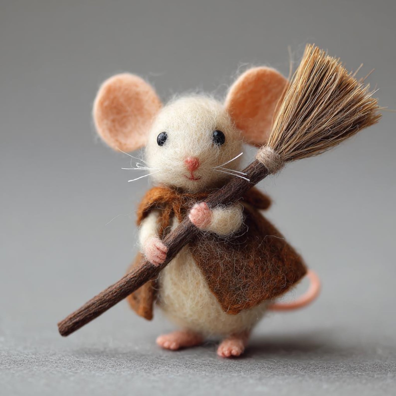 Needle Felted Mouse Figurine, Wool Character Statue,handmade Storybook ...