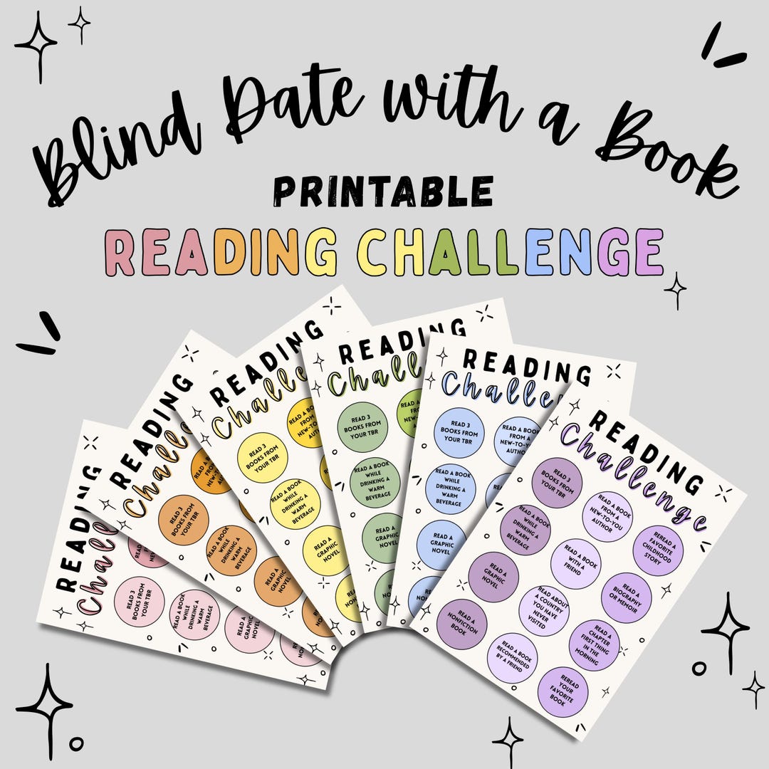 Blind Date With a Book Reading Challenge Printable • BDWAB Activity ...
