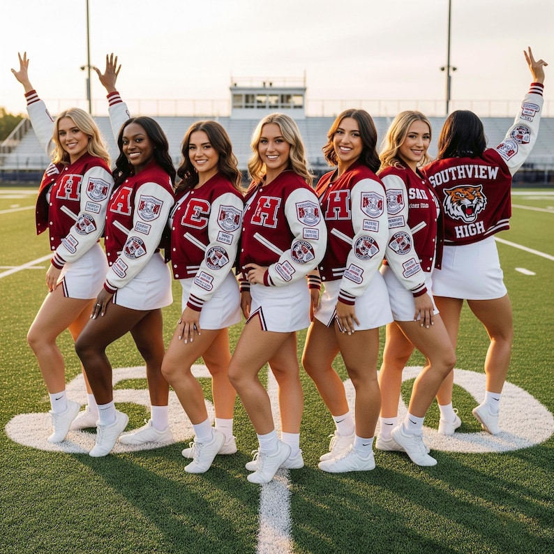 Custom Cropped Varsity Jacket, Chenille Patches, Personalized Letterman ...