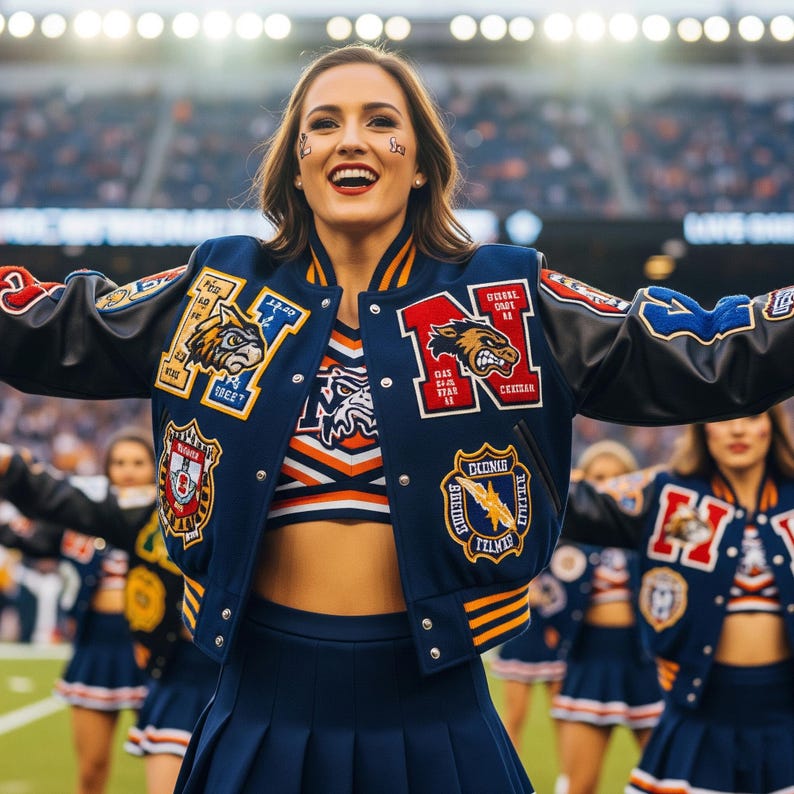 Custom Cropped Varsity Jacket, Chenille Patches, Personalized Letterman ...