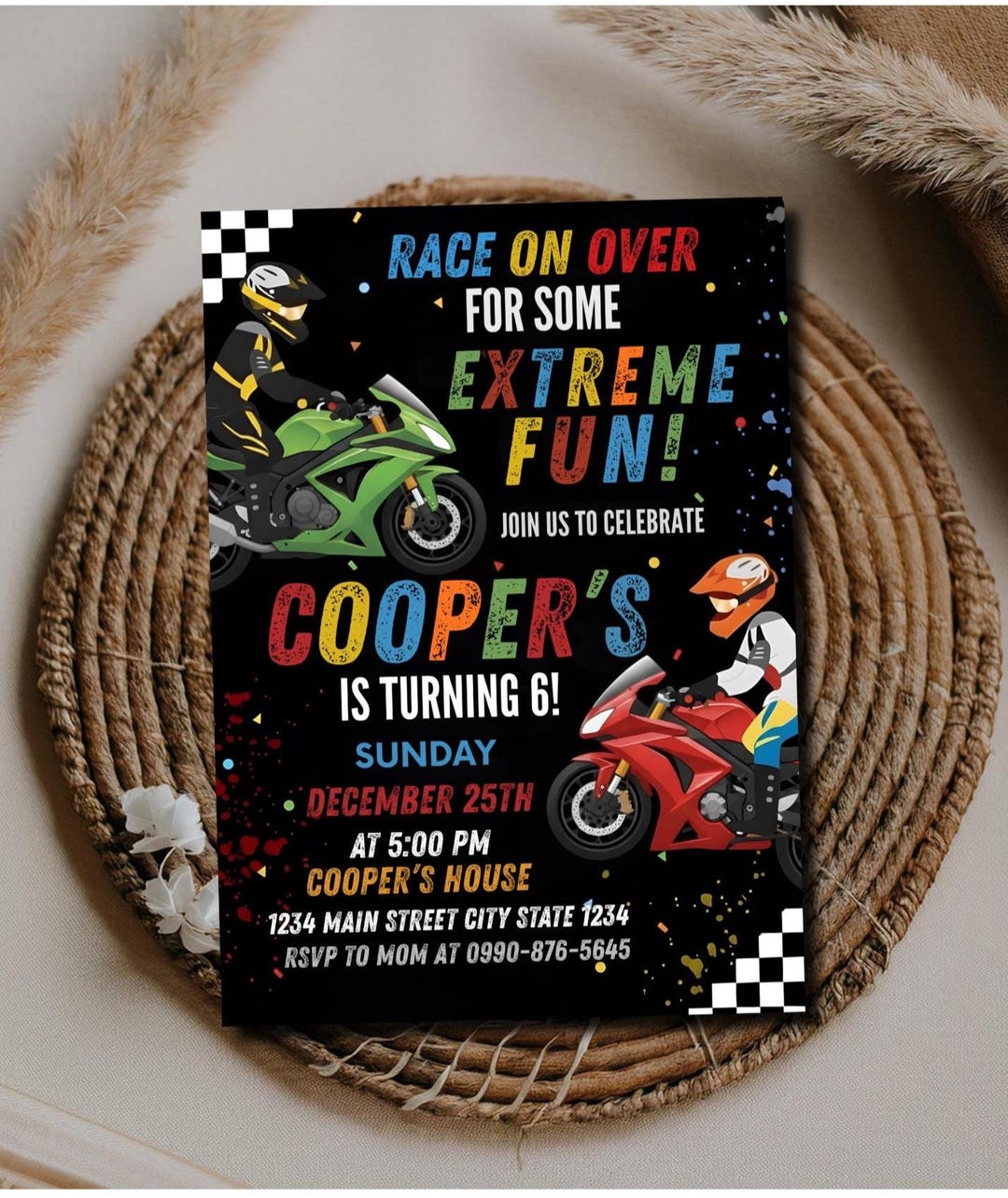 BMX Bike Birthday Invitation: Extreme Sports Theme (digital Download ...