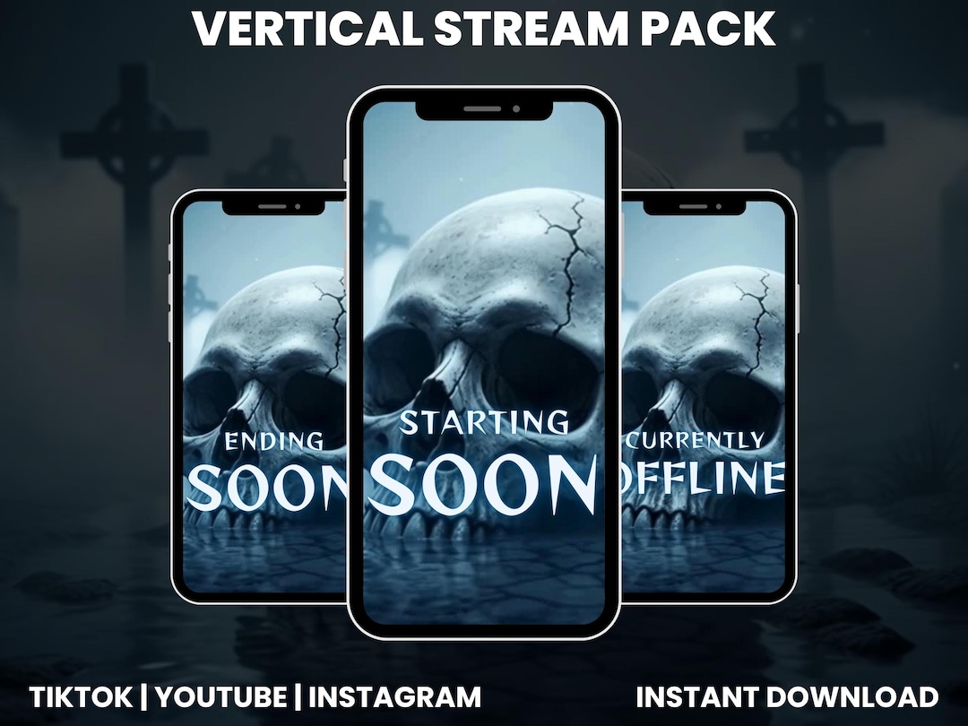 Vertical Skull Stream Pack | Halloween Tiktok Overlay Screens ...