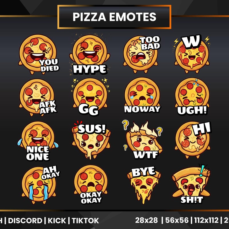 Pizza Emotes Pack - Etsy