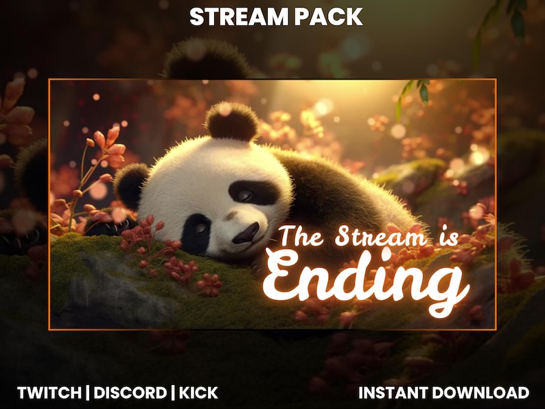 Panda Stream Overlay Pack | Cozy Nature Twitch Screens, Panels, Alerts and Webcam for OBS ...
