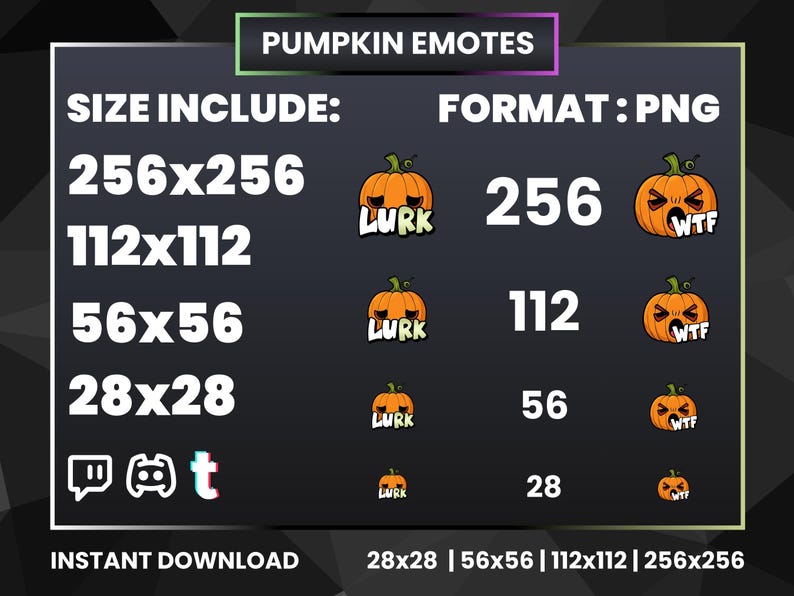 Pumpkin Emotes for Twitch Discord Kick Tiktok | Cute Halloween Emoji ...