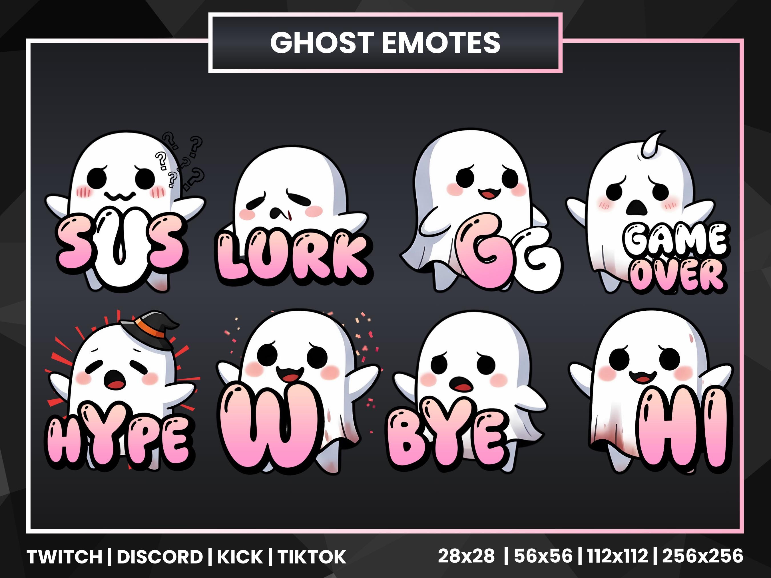 Cute Ghost Stream Emotes Pack for Twitch, Discord, Kick - Etsy