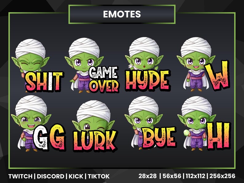 Green Alien Emotes Pack | 16x Twitch Discord Kick PNG Emotes | Anime ...