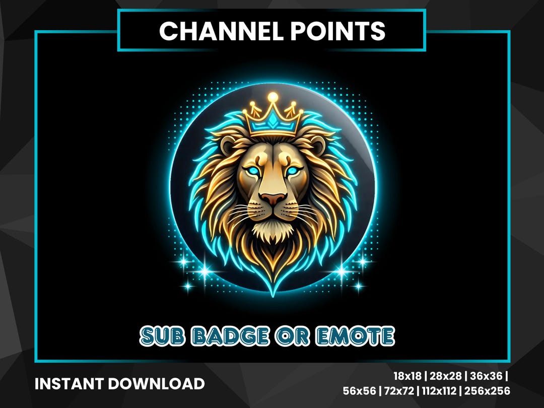 Royal Lion Channel Points Badge | Twitch Sub Badge, Kick Emote, Discord ...