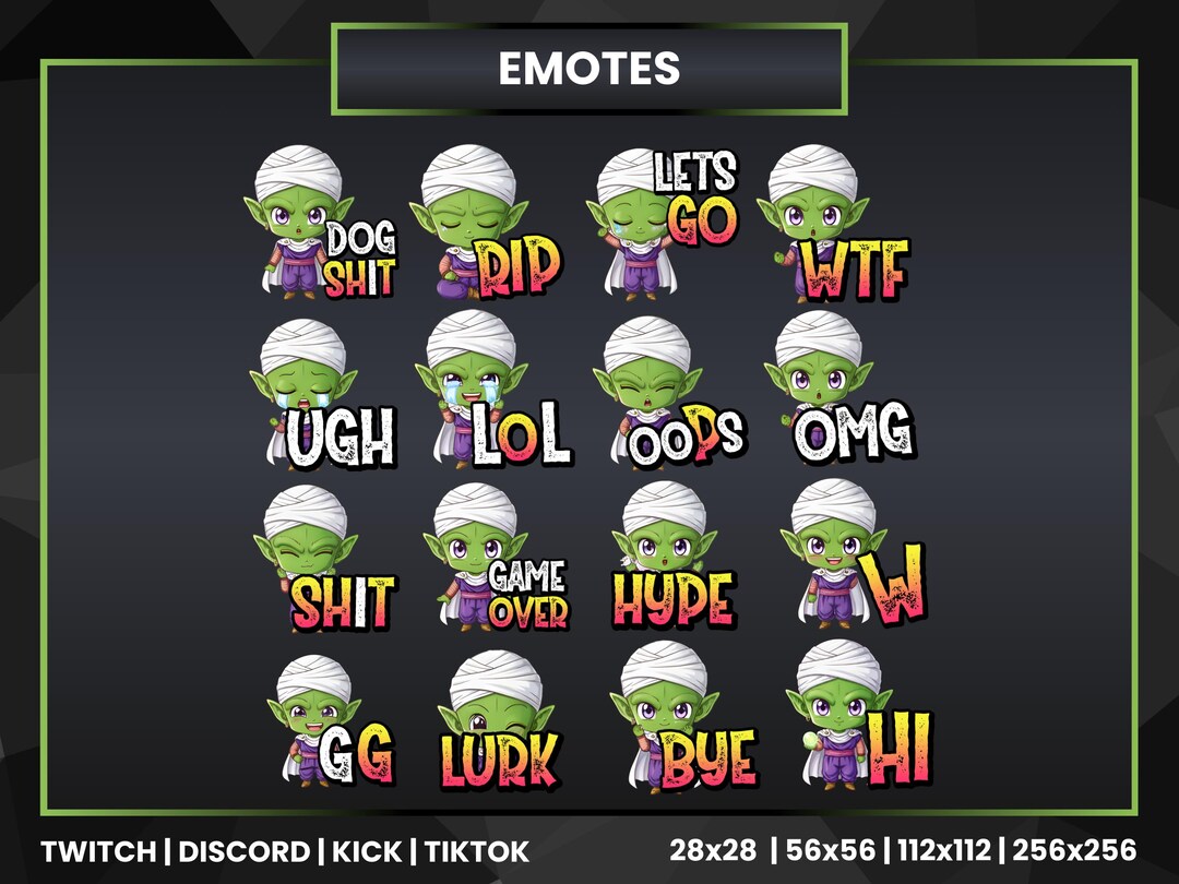 Green Alien Emotes Pack | 16x Twitch Discord Kick PNG Emotes | Anime ...