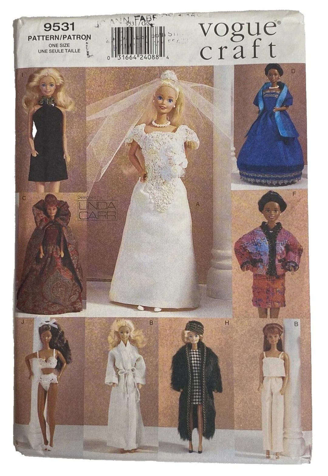 Vogue Craft 11.5" Fashion Doll Clothes Sewing Pattern #9531 Uncut Linda ...