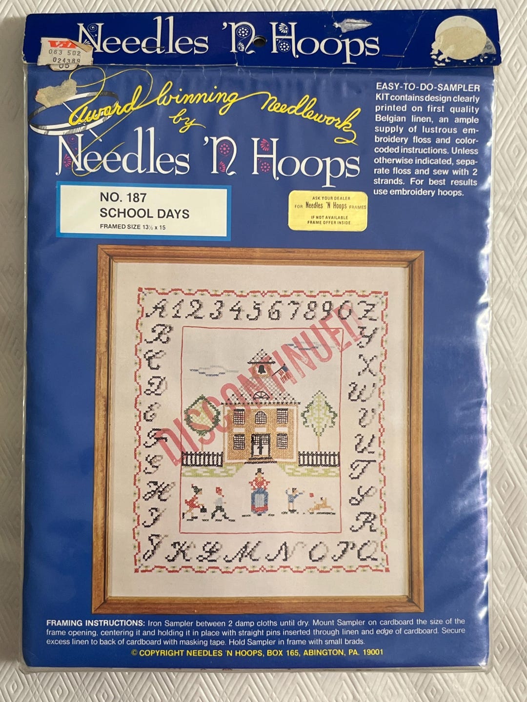 Vtg Needles N Hoops School Days Stamped Cross Stitch Kit #187 Sealed - Etsy