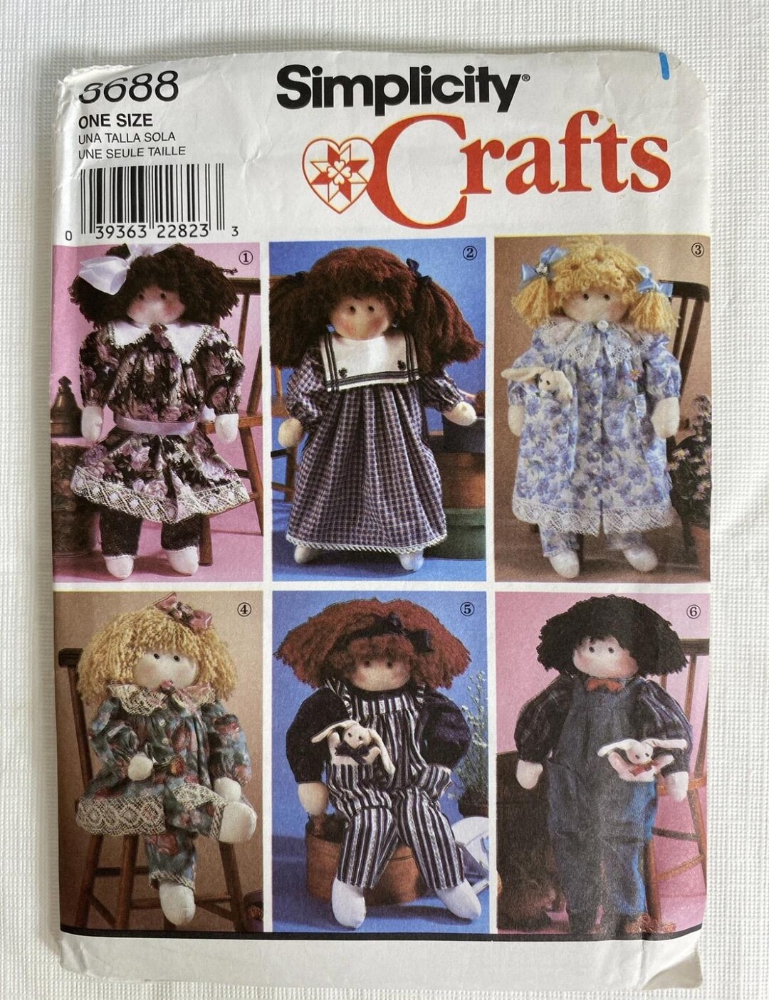 Simplicity Crafts 22” Stuffed Doll & Clothes Sewing Pattern # 8688 - Etsy