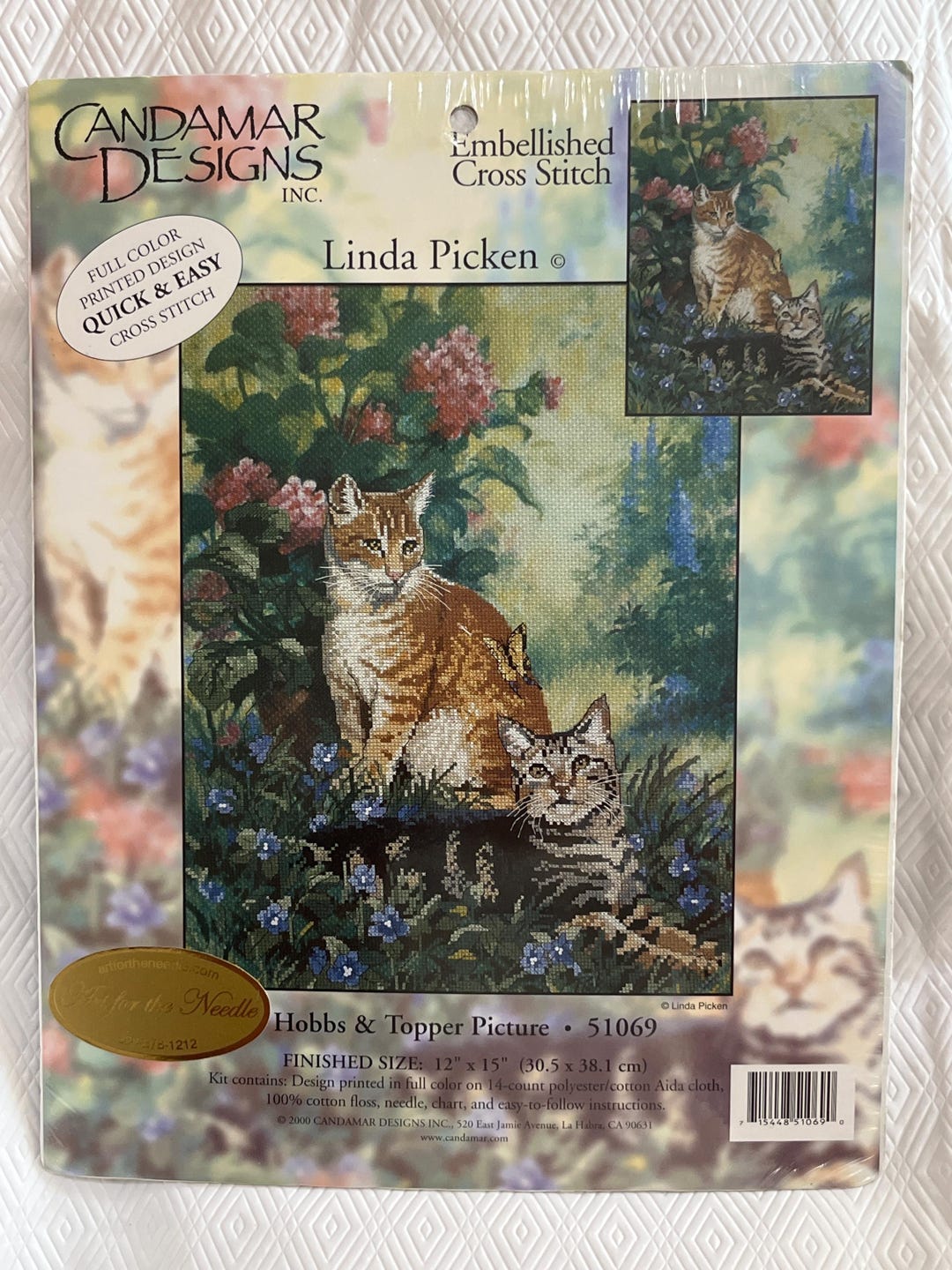 Vintage Candamar Designs Hobbs & Topper Picture Embellished Cross ...