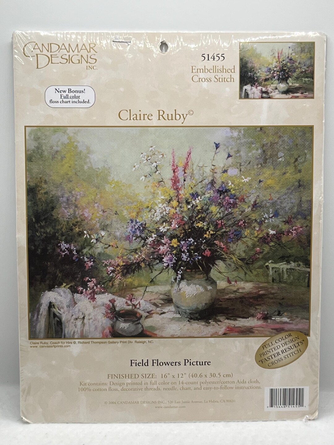 Candamar Designs Claire Ruby Field Flowers Picture Embellished Cross ...