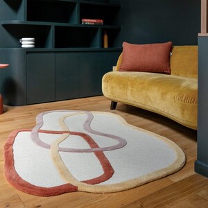 Hand Tufted Wool Rug: Irregular Shape Abstract Rug - Etsy