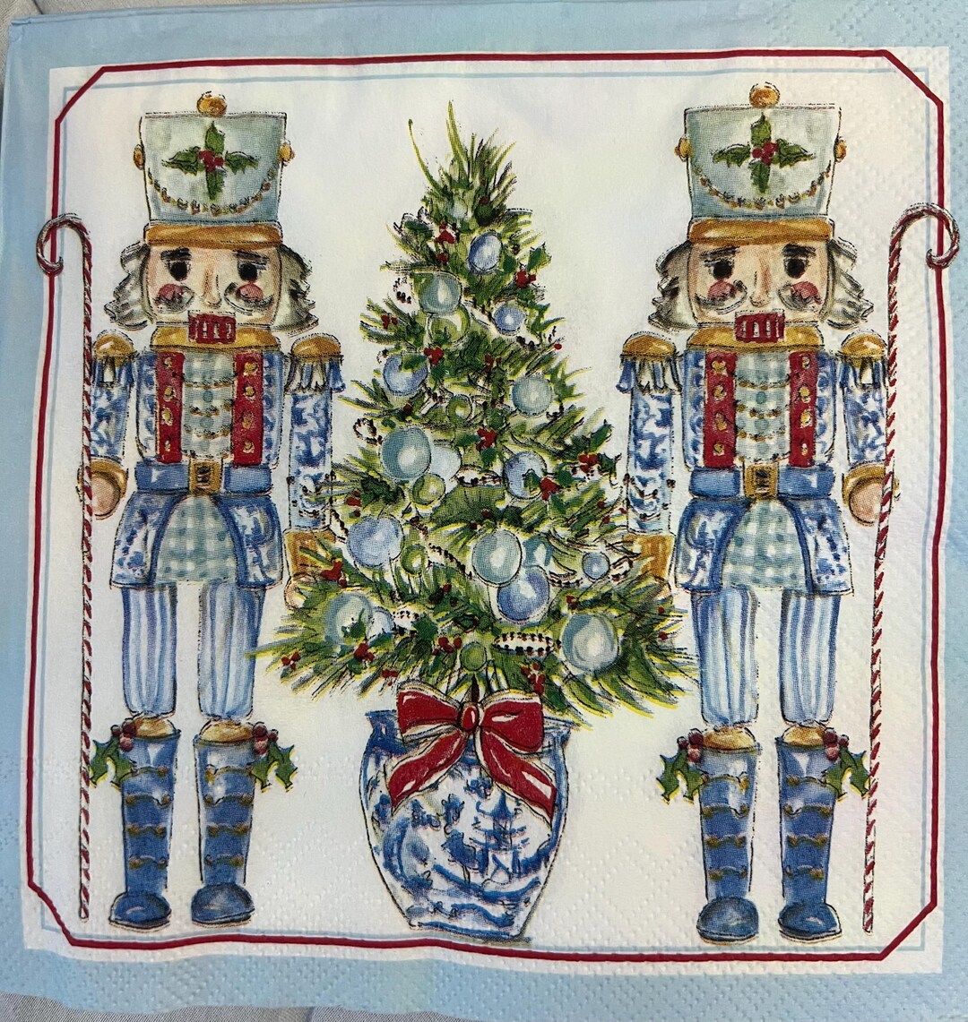 Decoupage Napkin: Four Quadrant Paper Craft Large Nutcracker - Etsy