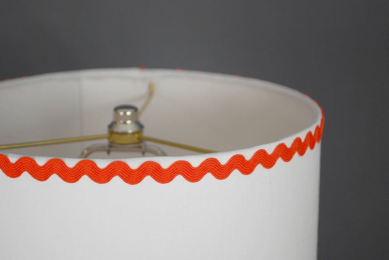 Fire Orange Lamp With Ric Rac Trimmed Shade - Etsy