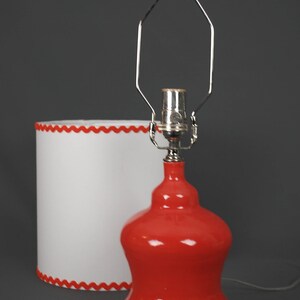 Fire Orange Lamp With Ric Rac Trimmed Shade | Etsy