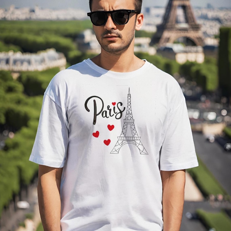 Paris Eiffel Tower Embroidery Design, Charming 4 Size Options for ...