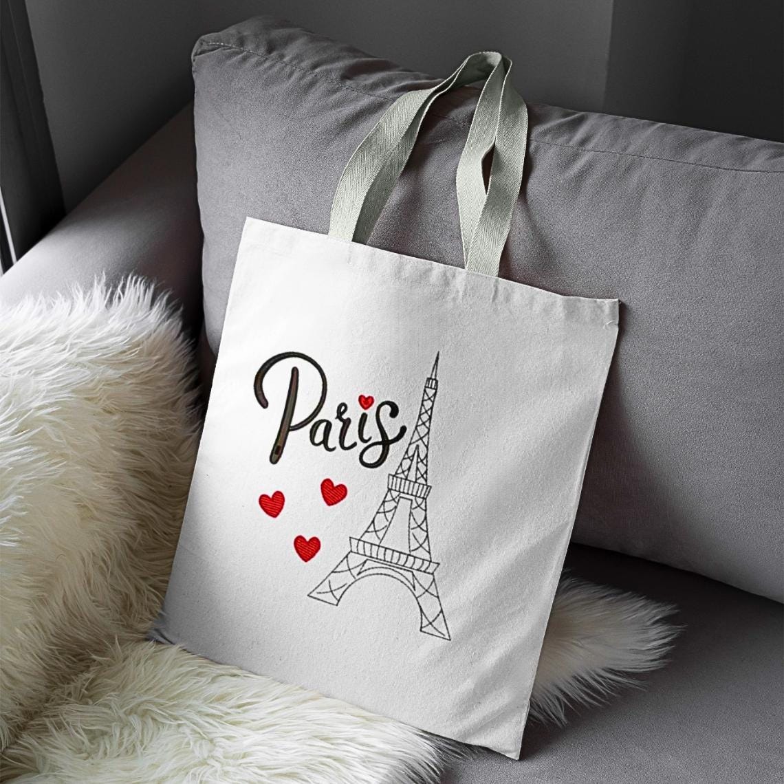 Paris Eiffel Tower Embroidery Design, Charming 4 Size Options for ...