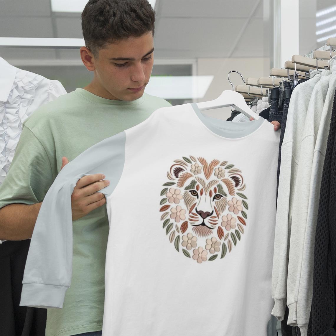 Floral Lion Machine Embroidery Design, Lion Pattern, Animal Embroidery ...