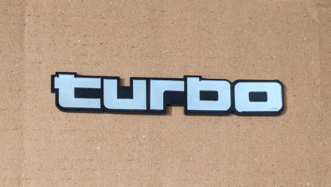 Chrome "turbo" Script Car Emblem: Sporty Auto Decal - Etsy
