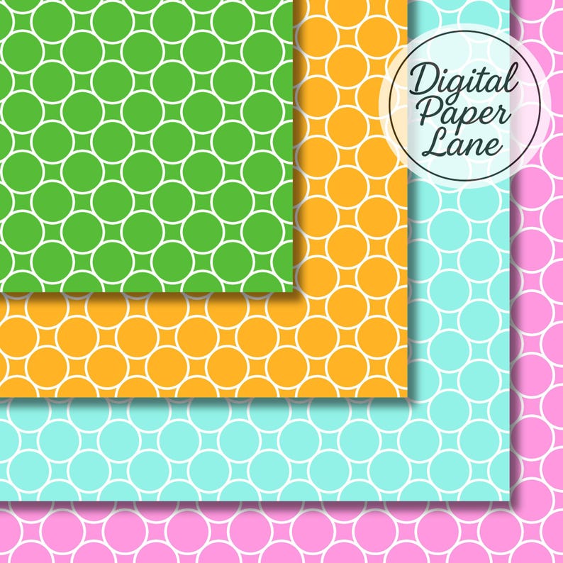 Rainbow Polka Dot Digital Paper Pack – 24 Colors, 12x12, 300DPI ...