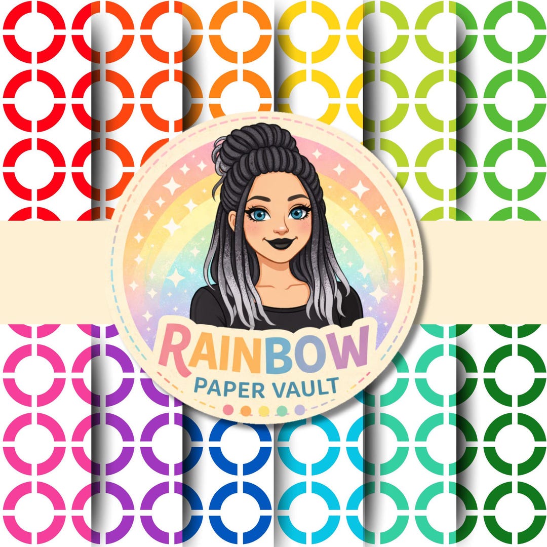 Rainbow Orbit Link Digital Paper - 12 Seamless Patterns - Instant ...