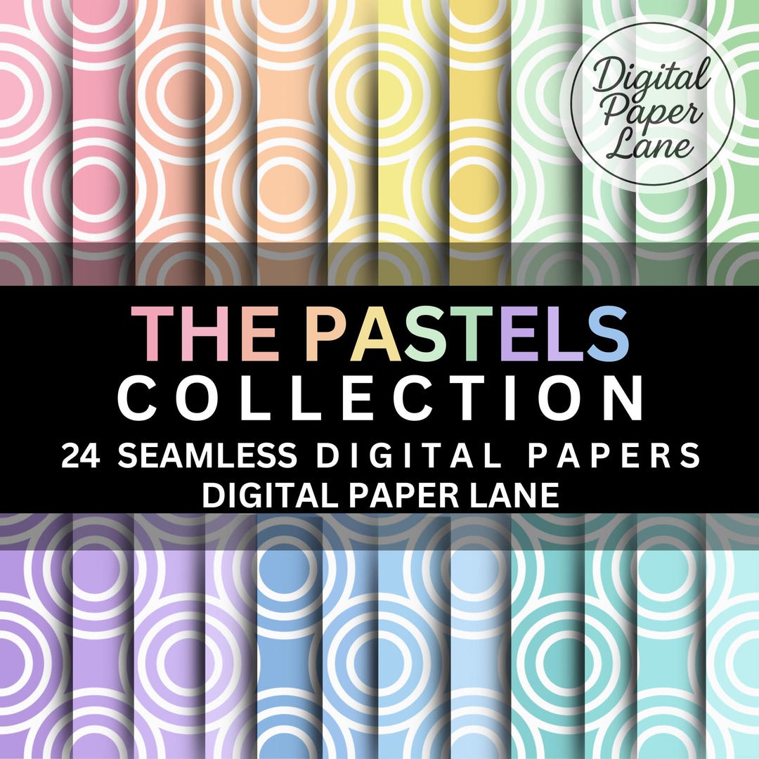 Target Circle Tile Digital Paper - 24 Seamless Patterns - Instant ...