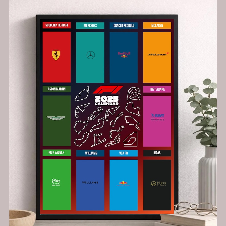 Speed Champions F1 Wall Poster 50x70cm – Full 2025 Season Collection ...