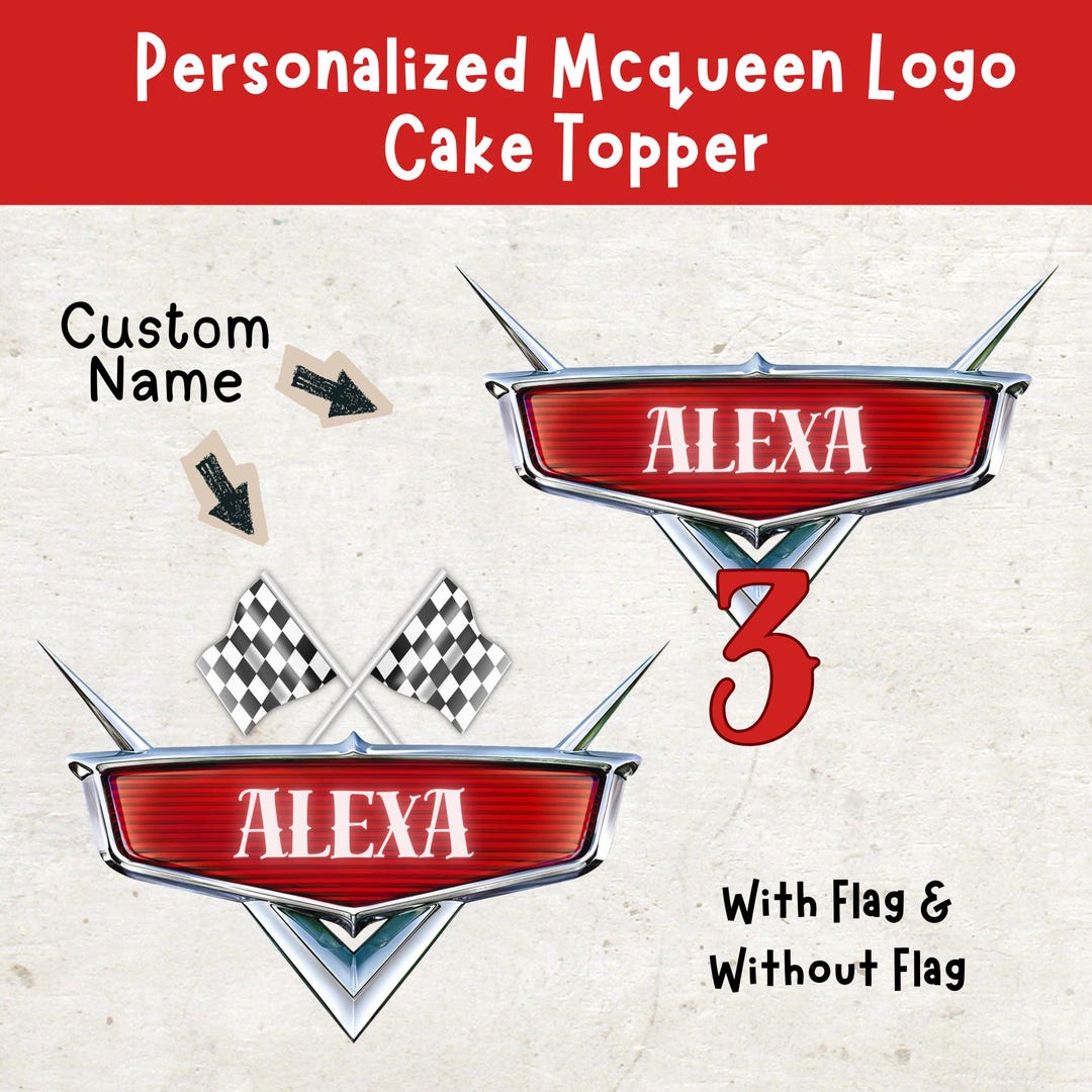 Personalized Cars Birthday Logo, Mcqueen Logo Name, Cars 95 Logo ...