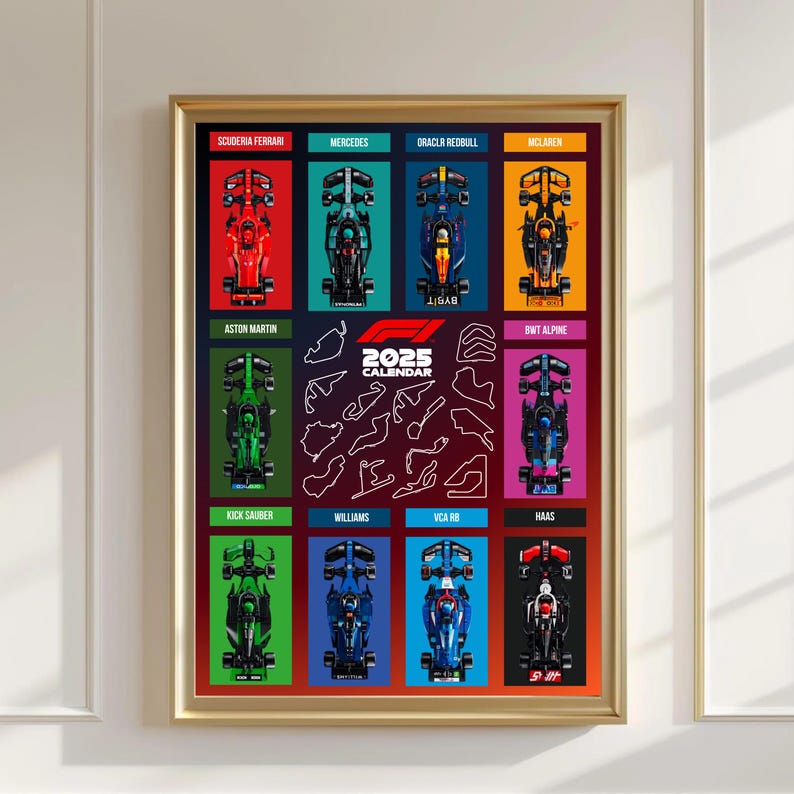 Speed Champions F1 Wall Poster 50x70cm – Full 2025 Season Collection ...