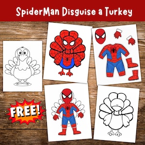 Spiderman Disguise a Turkey Printable, Superhero Thanksgiving Craft ...