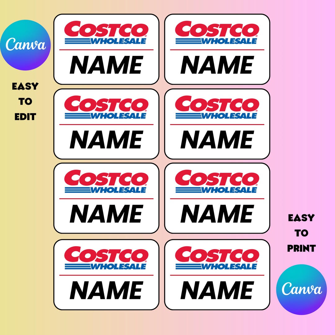 Costco Party Name Tags, Costco Editable Name Tags, Costco Birthday ...